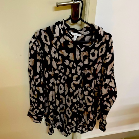 H&M | Tops | A Brand New Hm Linen Shirt With Leopard Prints | Poshmark
